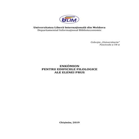 ENKÓMION PENTRU EDIFICIILE FILOLOGICE ALE ELENEI PRUS | PDF