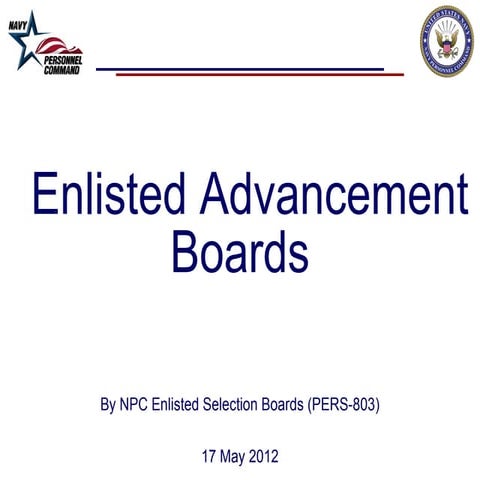 Enl advancement board brief for pers 803 webpage (17 may12) | PPT