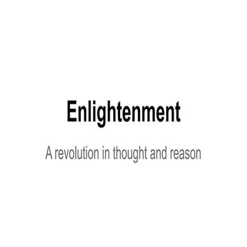 Overview of the Enlightenment for High School Students | PPTX
