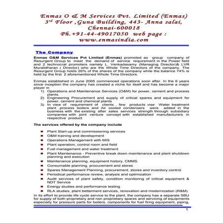 Enmas o&m key_points- kpe | DOC