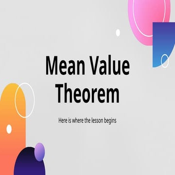 En Mean Value Theorem For Elementary Pptx