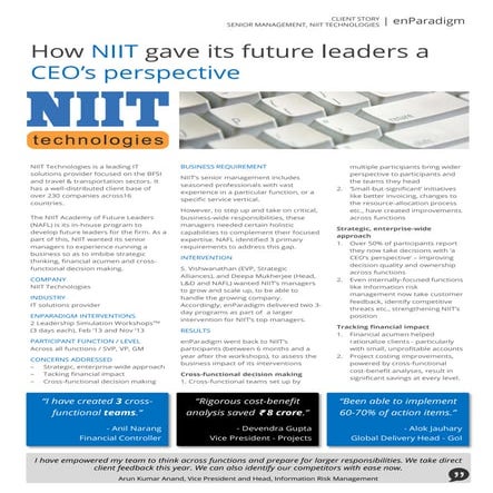 enParadigm Case Study - NIIT Technologies | PDF