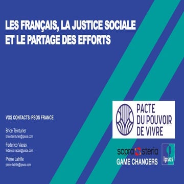 Les Français, la justice sociale et le partage des efforts | PPT