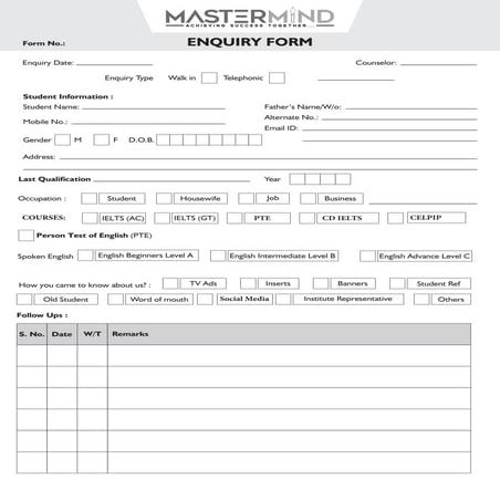 Enquiry Form new.pdf | Education