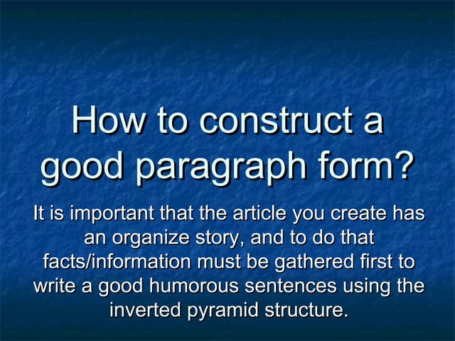 5 para essay structure | PPT