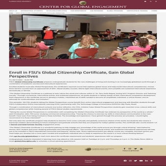 Enroll in FSU's Global Citizenship Certificate, Gain Global ...