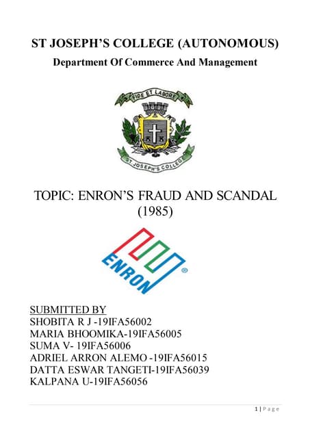 Case Study of Enron | PPTX