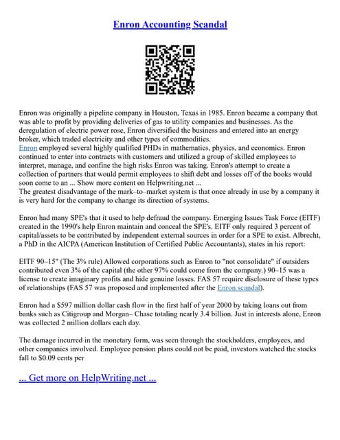 Case Study of Enron | PPTX