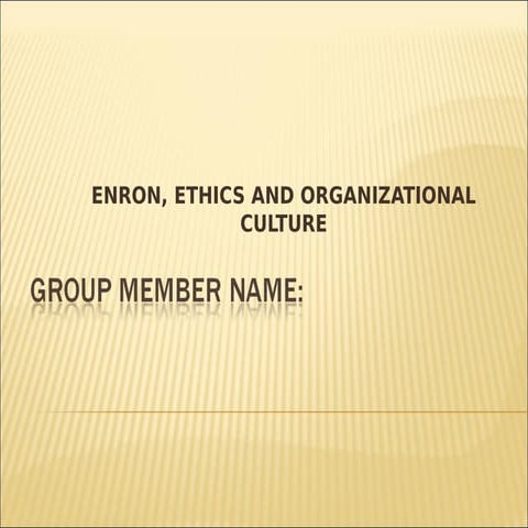 Ethics at enron | PDF