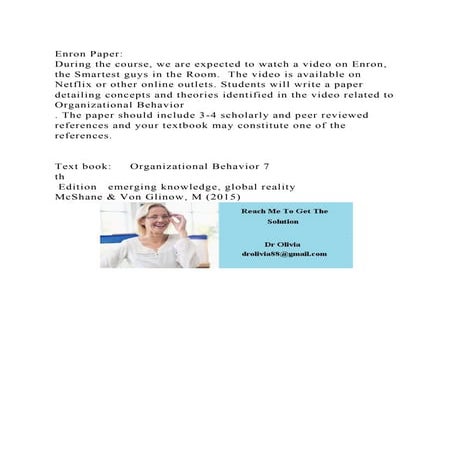 Enron Paper During the course, we are expected to watch a video .docx