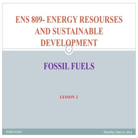 Fossil Fuel resources for sustainable development | PPTX