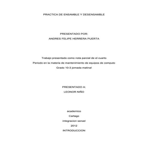 Practica de ensamble y desnsamble | DOCX