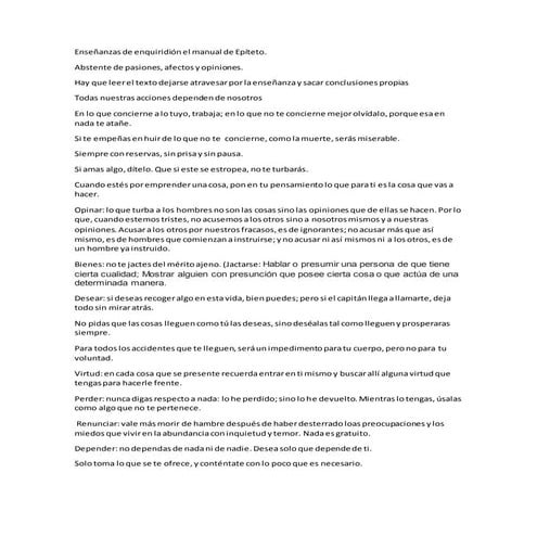 Enseñanzas de enquiridión el manual de epícteto | DOCX