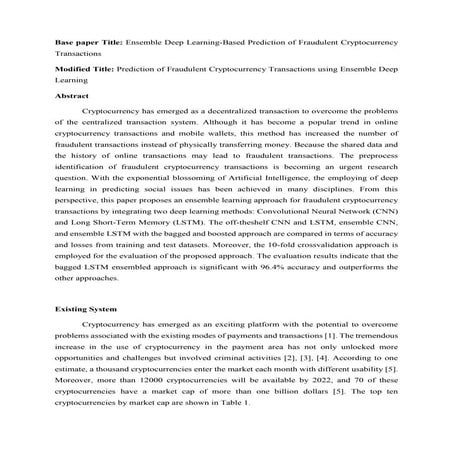Ensemble Deep Learning Based Prediction Of Fraudulent Cryptocurrency