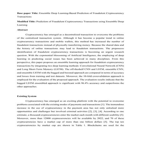 Ensemble Deep Learning Based Prediction Of Fraudulent Cryptocurrency