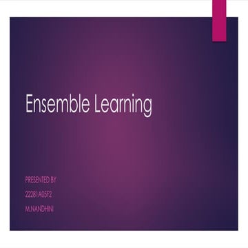 Ensemble Learning.pptx machine learning1 | PPTX