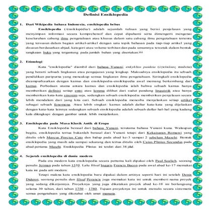 Definisi Ensiklopedia Dari Berbagai Pendapat | DOCX