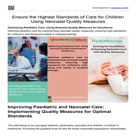 Ensure the Highest Standards of Care for Children Using Neonatal ...
