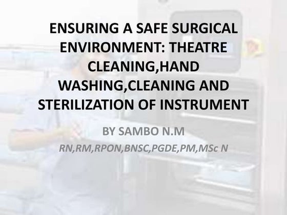 Guidelines for Maintaining a Sterile Field in an Operating Room | PPT