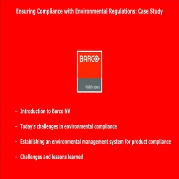 Ensuring compliance with environmental regulations case study | PPT