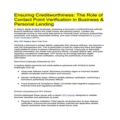 Ensuring Creditworthiness_ The Role of Contact Point Verification in ...