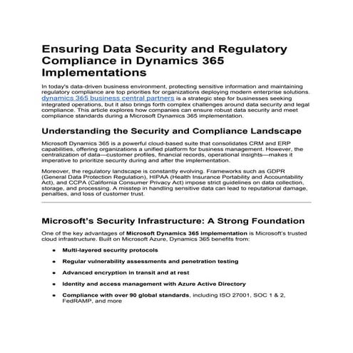 Ensuring Data Security and Regulatory Compliance in Dynamics 365 Implementations.docx
