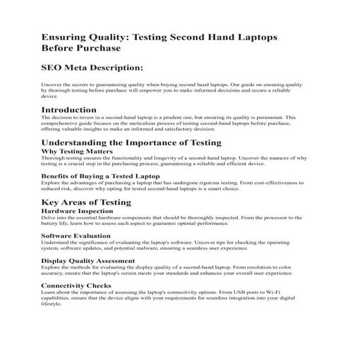 Ensuring Quality Testing Second Hand Laptops Before Purchase.pdf