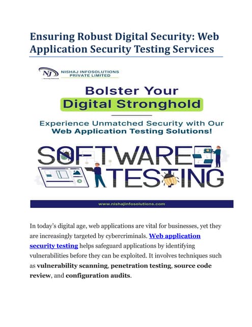 Ensuring Robust Digital Security Web Application Security Testing