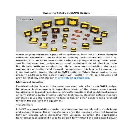 Ensuring Safety In SMPS Design - Miracle Electronics Pvt Ltd | PDF