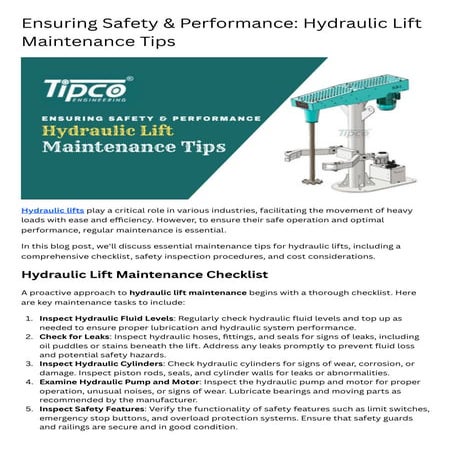 Ensuring Safety & Performance Hydraulic Lift Maintenance Tips.pdf