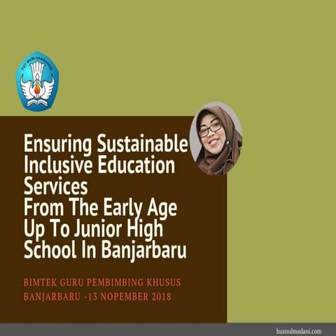 Ensuring sustainable inclusive education services from the early age up ...