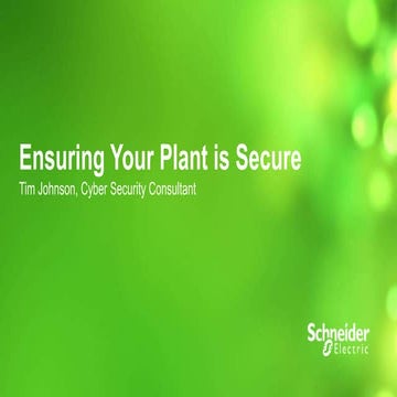 Ensuring your plant is secure | PPT