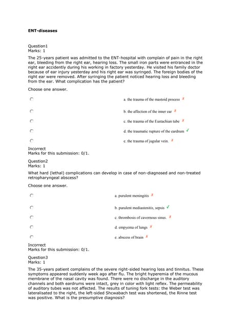 Multiple choice Questions in Otorhinolaryngology with explanations ...
