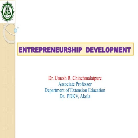 Entrepreneurship Development | PPT