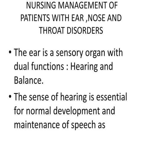ENT (2).pptx | Ear, Nose and Throat Conditions | Diseases and Conditions
