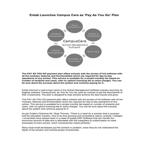 Entab launches campus care | PDF | College Education | Education