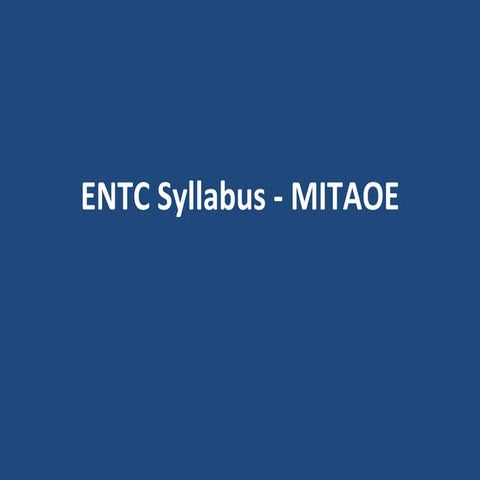 Entc syllabus - MITAOE | PPTX