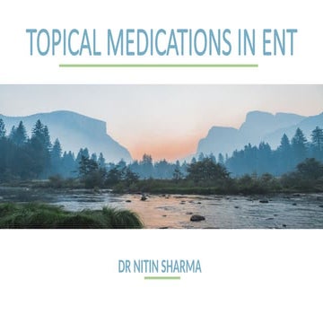 Drugs used in ENT.pptx ent drugs pharmacology | PPTX