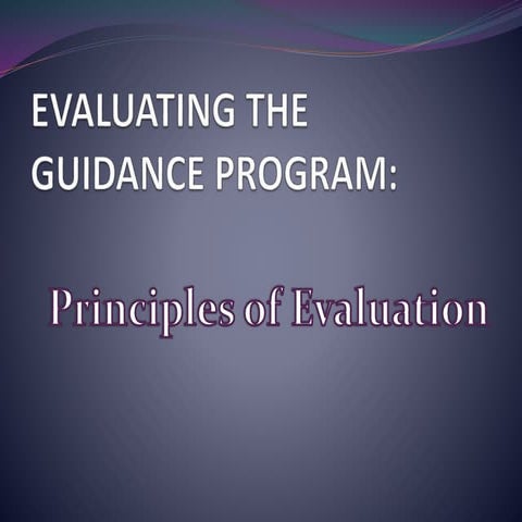 Entegro principles of evaluation | PPT