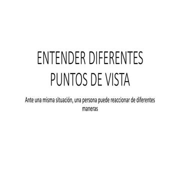 Actividades: Entender diferentes puntos de vista | PPTX