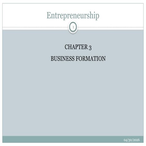 ENTERPRENEURSHIP lecture note unit three | PPTX