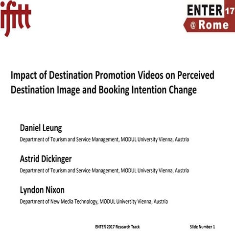 Impact of Destination Promotion Videos on Perceived Destination Image ...