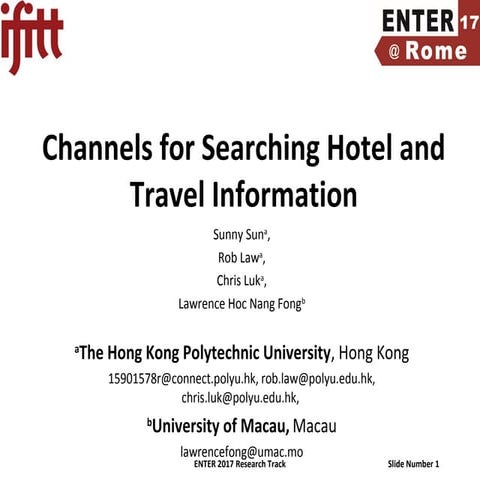Channels for Searching Hotel and Travel Information | PPT | Search ...