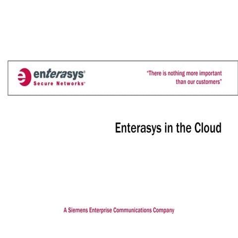 Enterasys in the cloud | PPTX