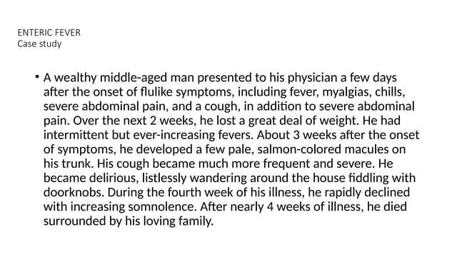 Enteric fever (typhoid fever) | PPTX