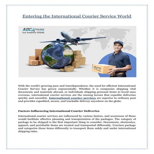 Entering the International Courier Service World | PDF