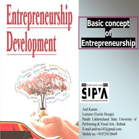 Entrepreneurship Development [ Basic Concept ] | PDF | Startups | Business