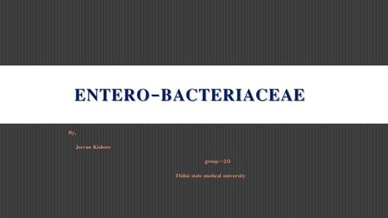 Enterobacteriaceae , Enterobacter and their Biochemical Test | DOCX
