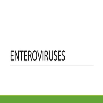 Enteroviruses ( Coxsackie & Echoviruses) | PPTX