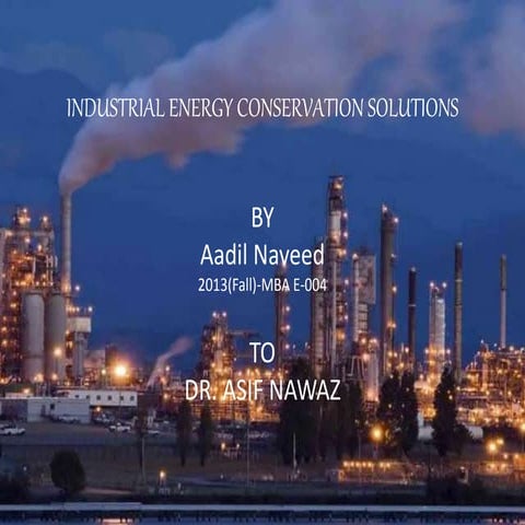 Business Idea: Industrial Energy Conservation Solutions | PPTX